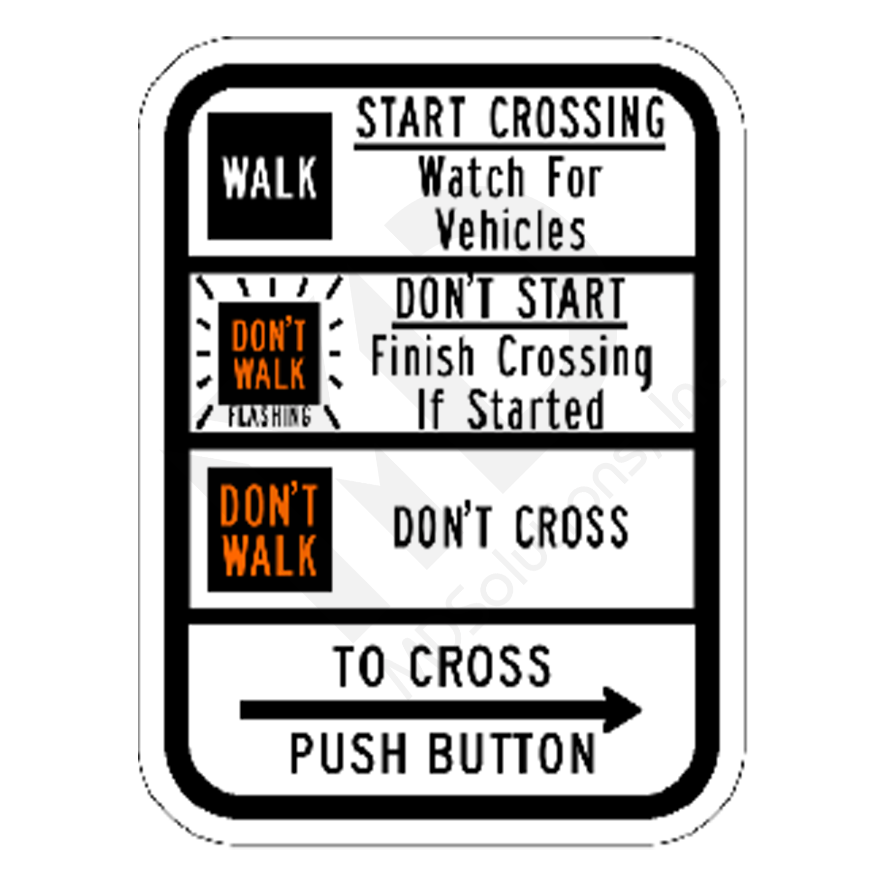 R10-3c Pedestrian Traffic Signal (WALK/DON'T WALK) SignMDSolutions