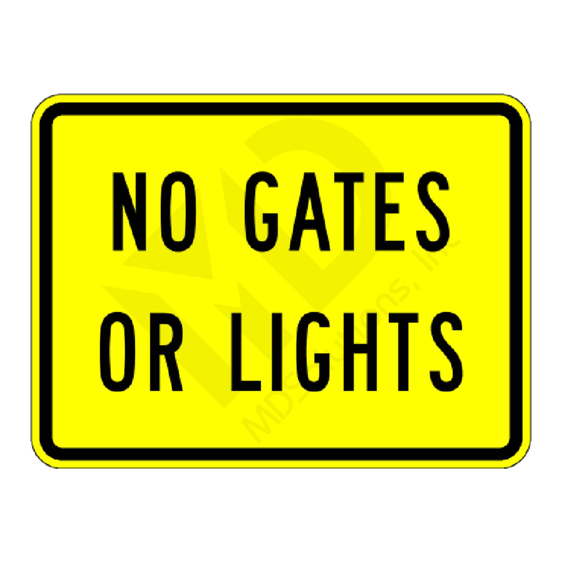 W10-13 No Gates Or Lights (plaque) Sign