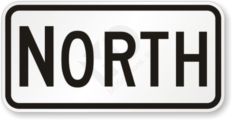 15" x 30" North Directional Auxiliary Sign HIP