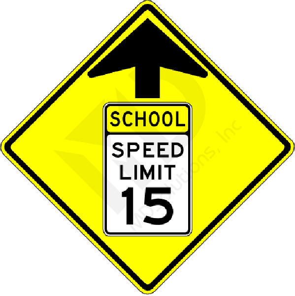 48" School Speed Zone Ahead (symbol) Sign DG3 (Fluorescent Yellow/Green)